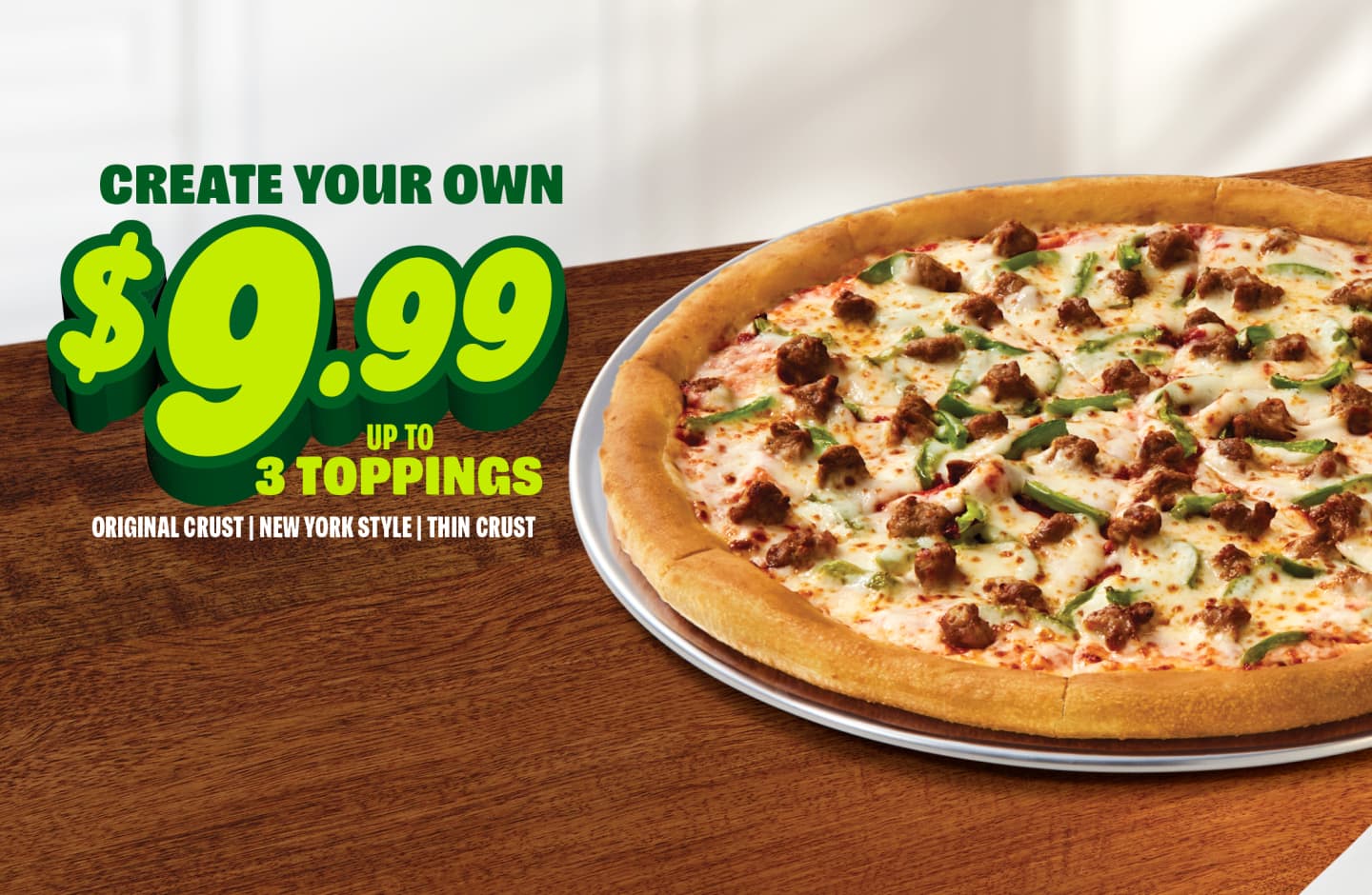 9.99 Pizza | Any Toppings Pizza Deal | Papa Johns